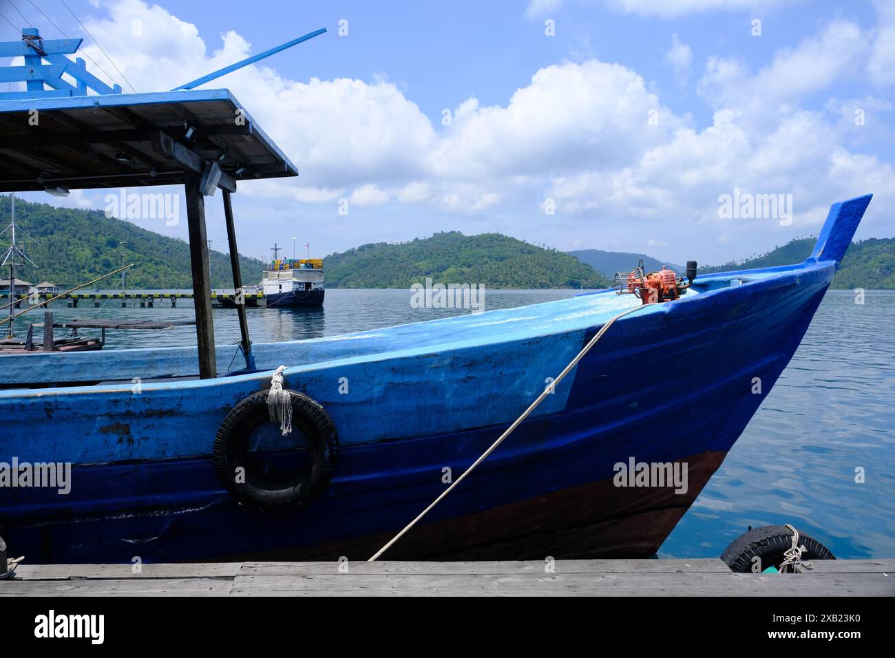 Indonesia Anambas Islands - Jemaja Island fishing boat in the harbor ...