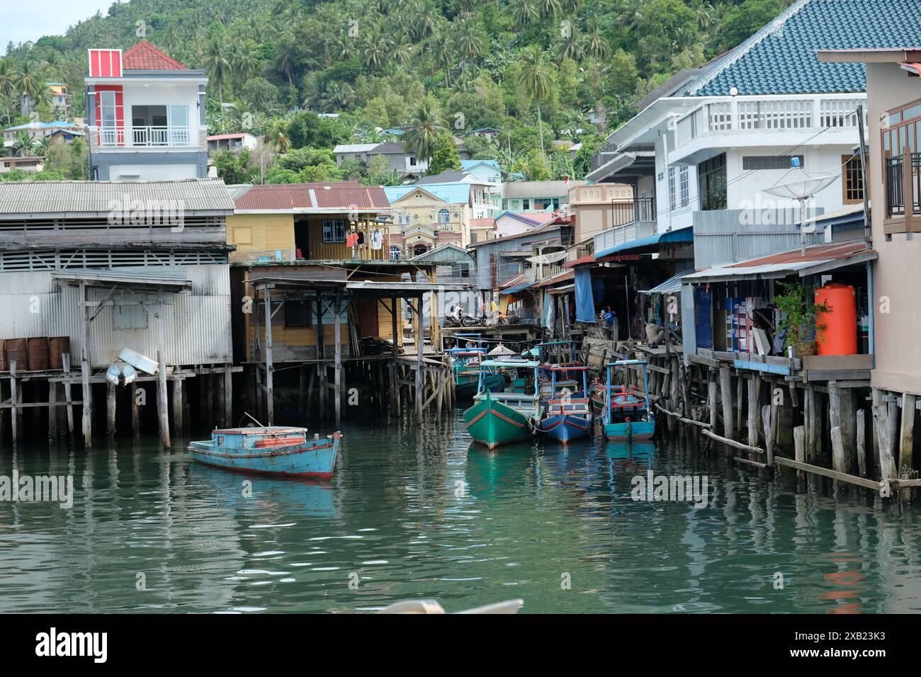 Indonesia Anambas Islands - Terempa Harbor area on Siantan Isla Stock ...