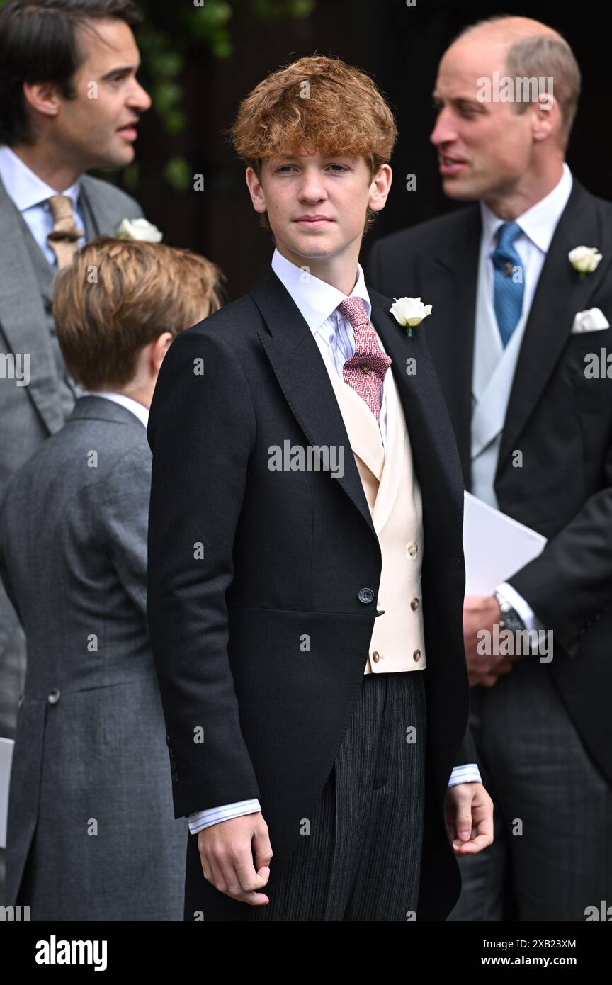 Chester, UK. June 7th, 2024. A guest at the wedding of Olivia Grosvenor ...