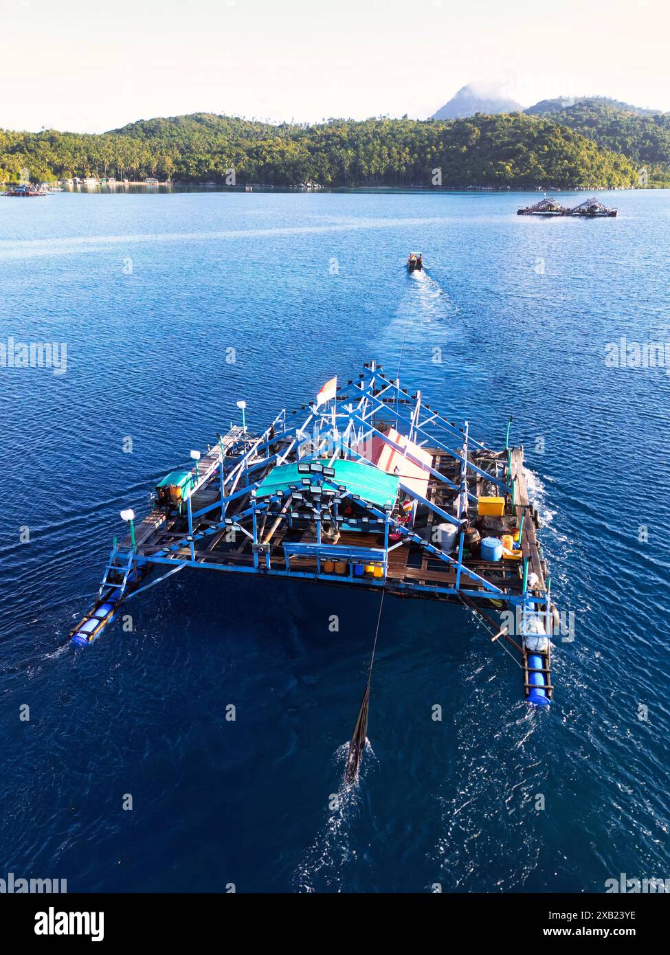 Indonesia Anambas Islands - Drone view Telaga Island Bagan perahu Stock ...
