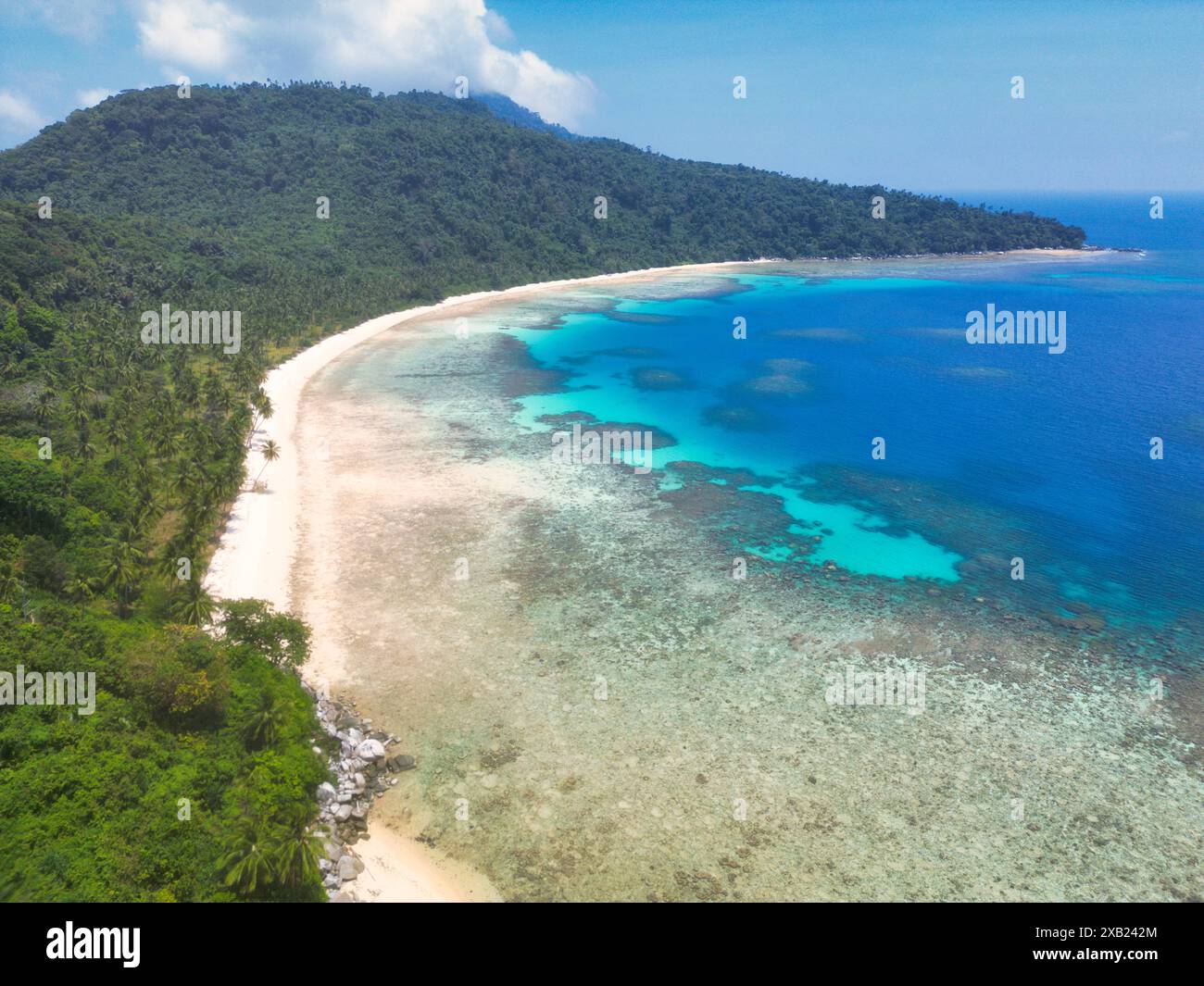 Indonesia Anambas Islands - Drone view Telaga Island Stock Photo - Alamy