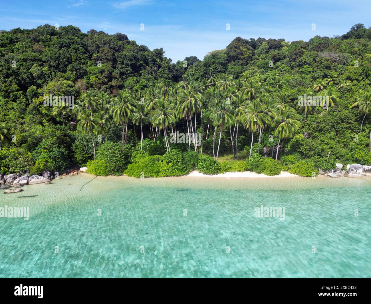 Indonesia Anambas Islands - Drone view Telaga Island Stock Photo - Alamy