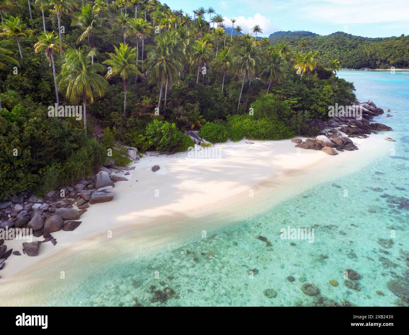 Indonesia Anambas Islands - Drone view Telaga Island beach Stock Photo ...