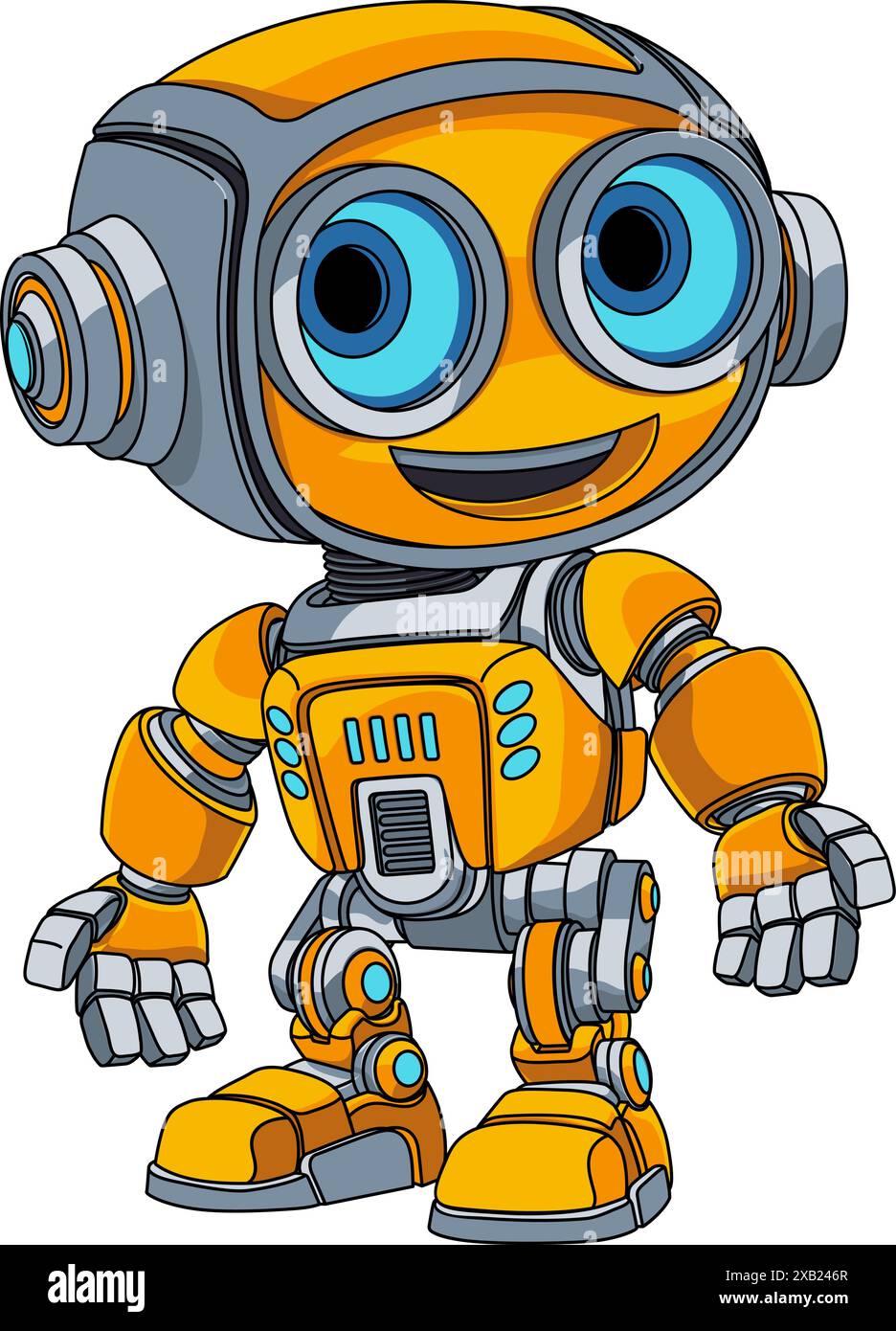 Robot Mascot Cartoon Cute Fun Alien Character Man Stock Vector Image ...