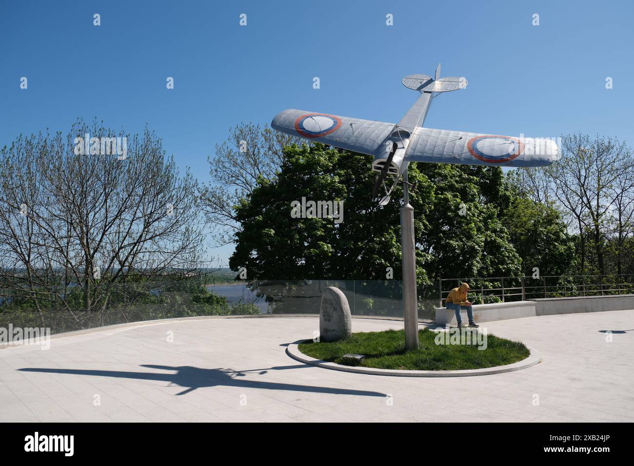 The aircraft installed as a monument Stock Photo - Alamy