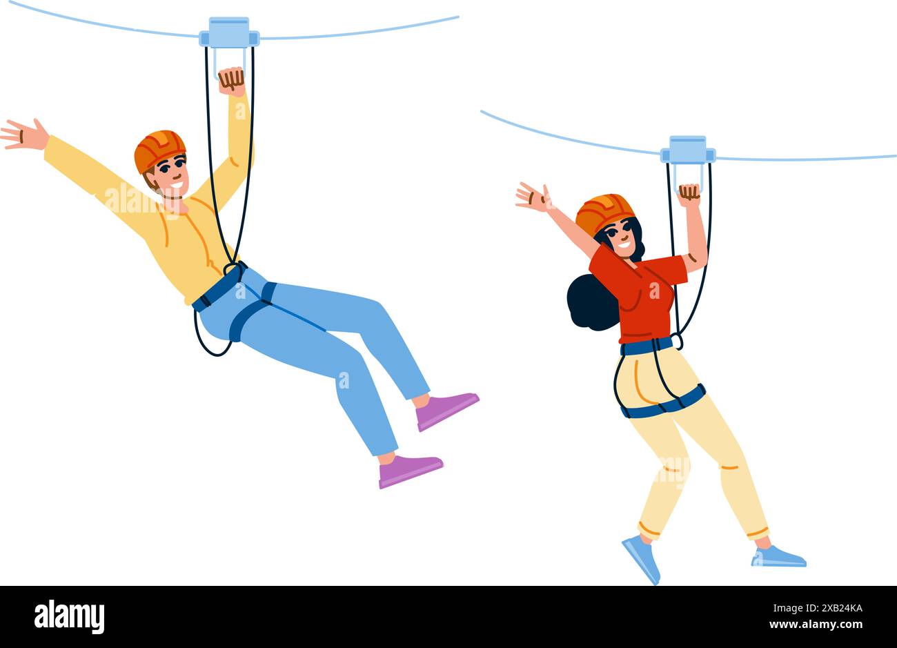 line zipline vector Stock Vector Image & Art - Alamy