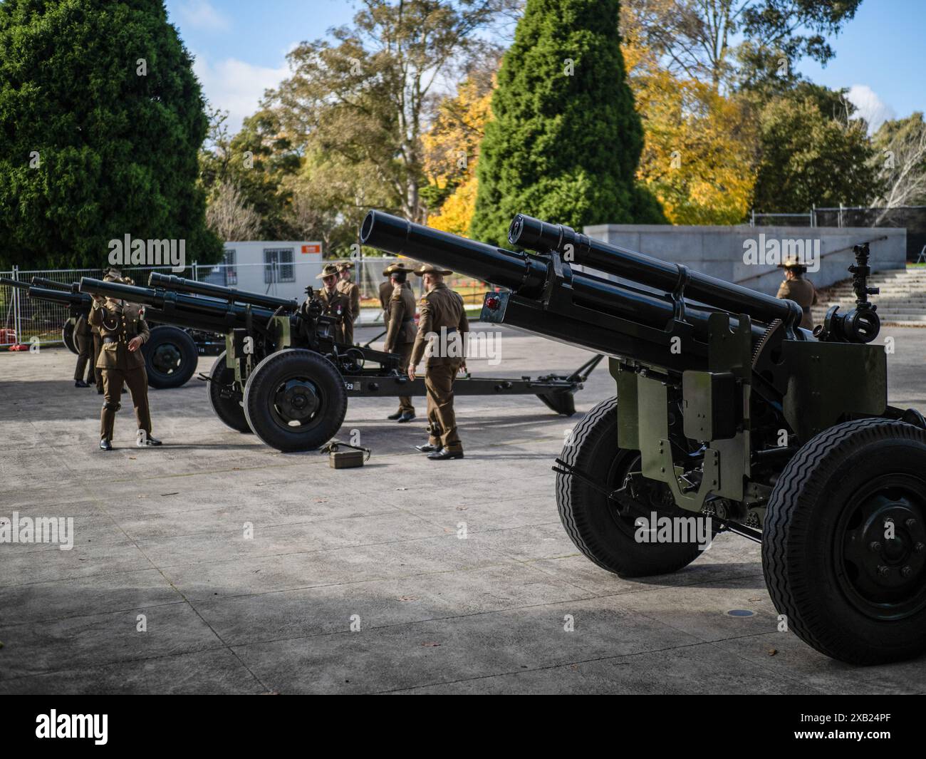 Melbourne, Australia. 08th June, 2024. Four Howitzers are lined up at ...