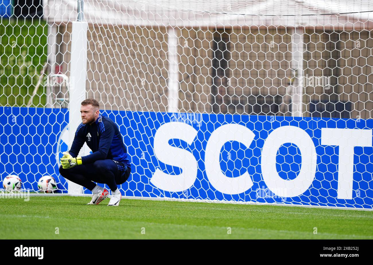Scotland goalkeeper Zander Clark during a training session at Stadion ...