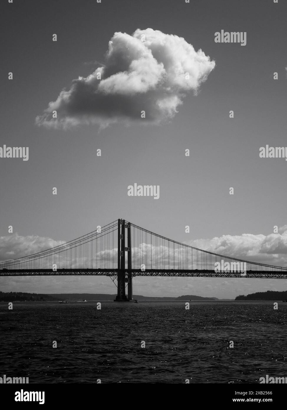 Water level view of the Tacoma Narrows Bridge Stock Photo - Alamy