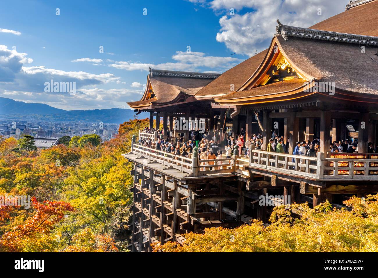 Colorful Tourists Platform Kiyomizu Buddhist Temple Kyoto Japan Stock ...