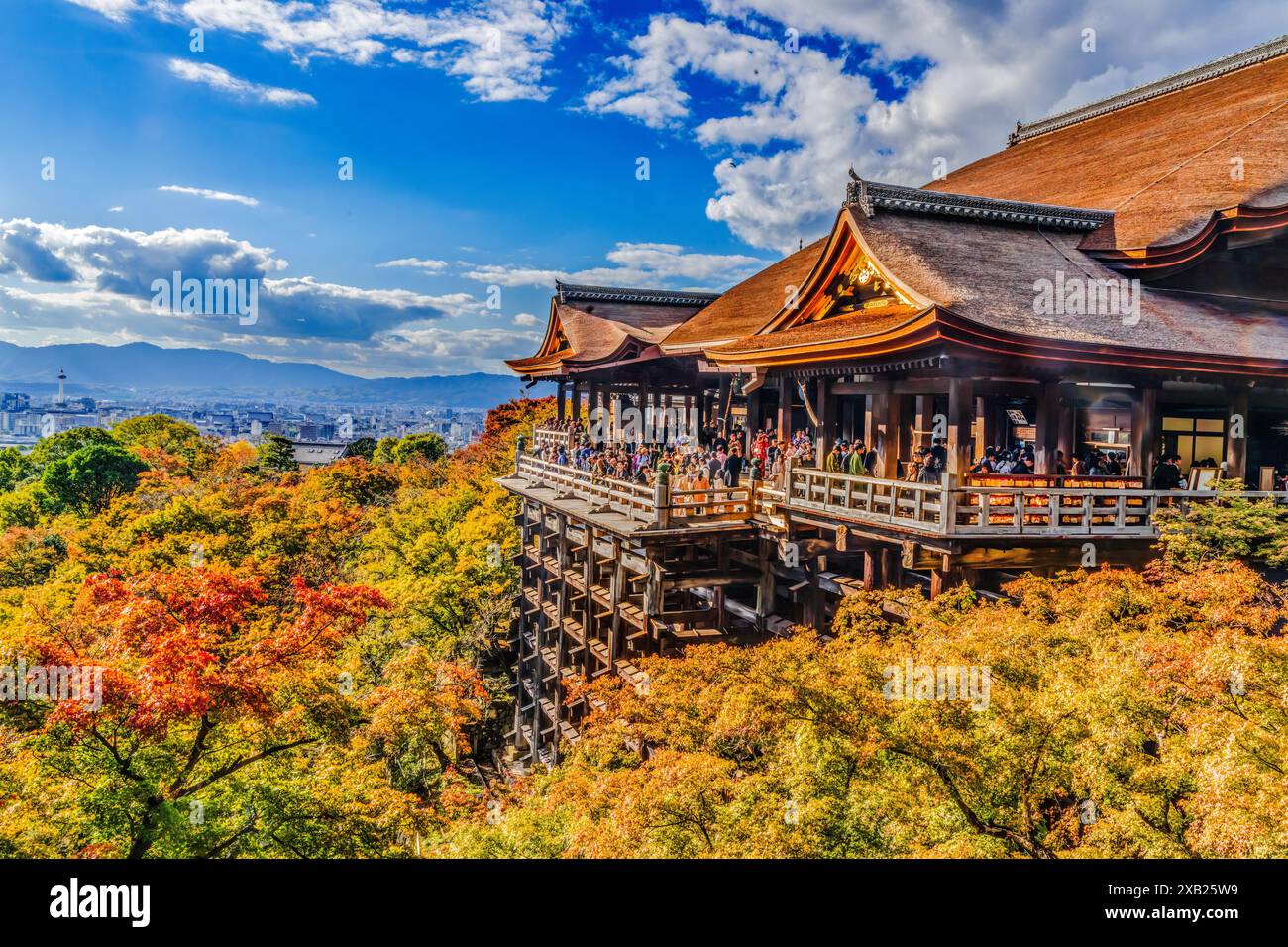 Colorful Tourists Platform Kiyomizu Buddhist Temple Kyoto Japan Stock ...