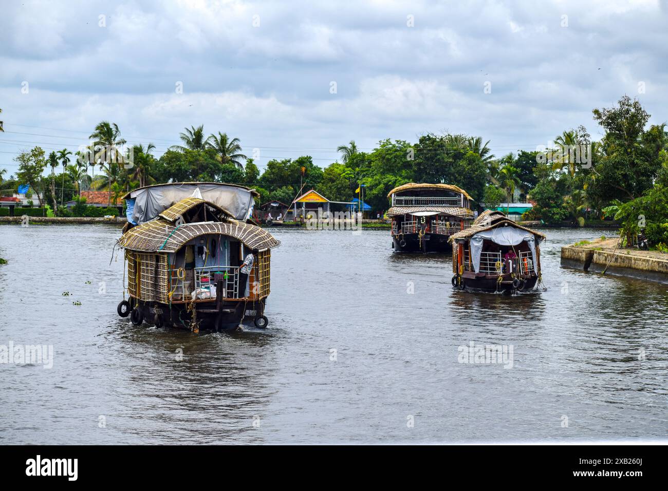 Kerala (India) Alappuzha Boat House Stock Photo - Alamy