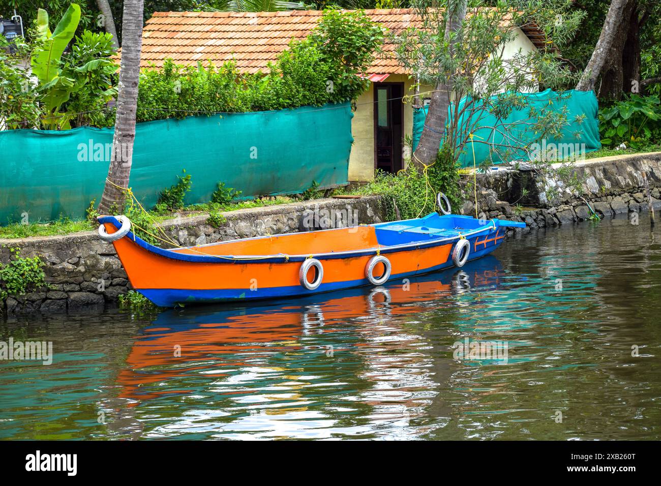 Kerala (India) Alappuzha Boat House Stock Photo - Alamy