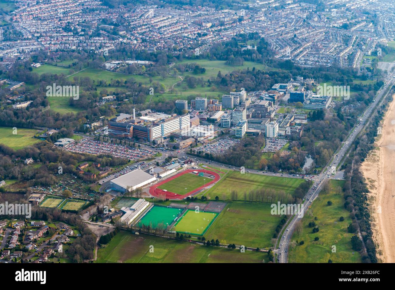 Aerial photography over South Wales. Singleton Hospital, Swansea.13/4 ...