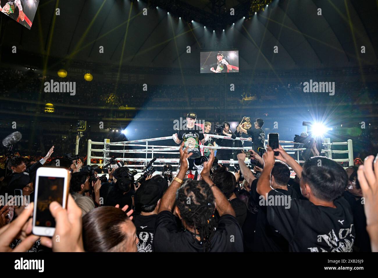 Japan's Naoya Inoue poses for the media after winning the IBF-WBA-WBC-WBO superbantamweight ...