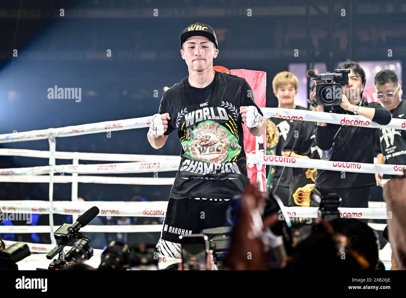 Japan's Naoya Inoue poses for the media after winning the IBF-WBA-WBC-WBO superbantamweight ...