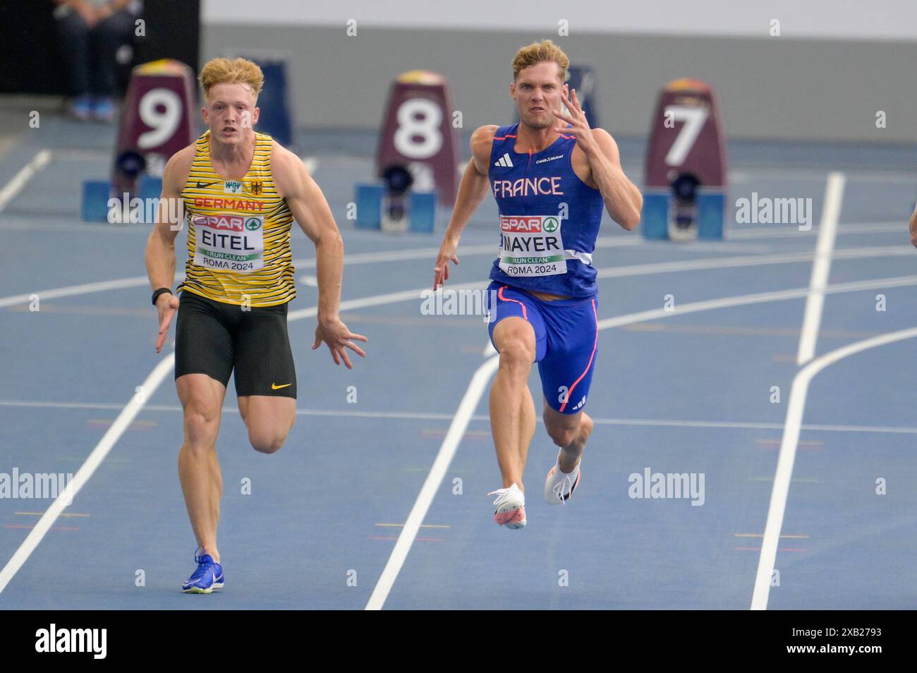 France’s Kevin Mayer competes 100m Decathlon Men during the 26th ...