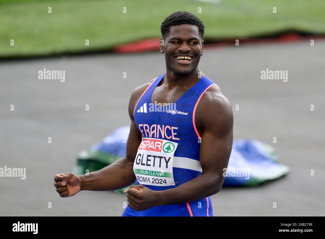 France’s Makenson Gletty competes 100m Decathlon Men during the 26th ...