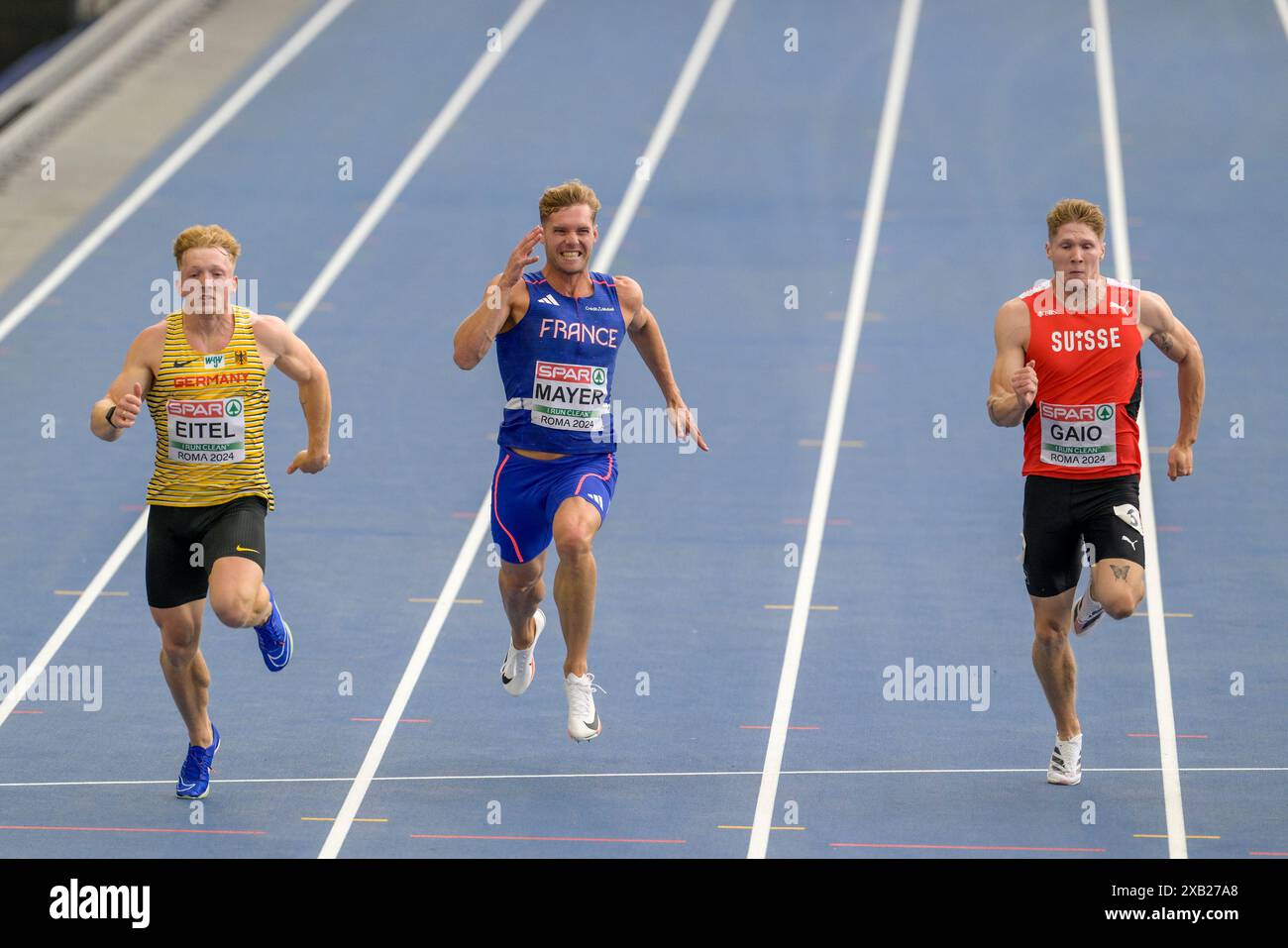 France’s Kevin Mayer competes 100m Decathlon Men during the 26th ...