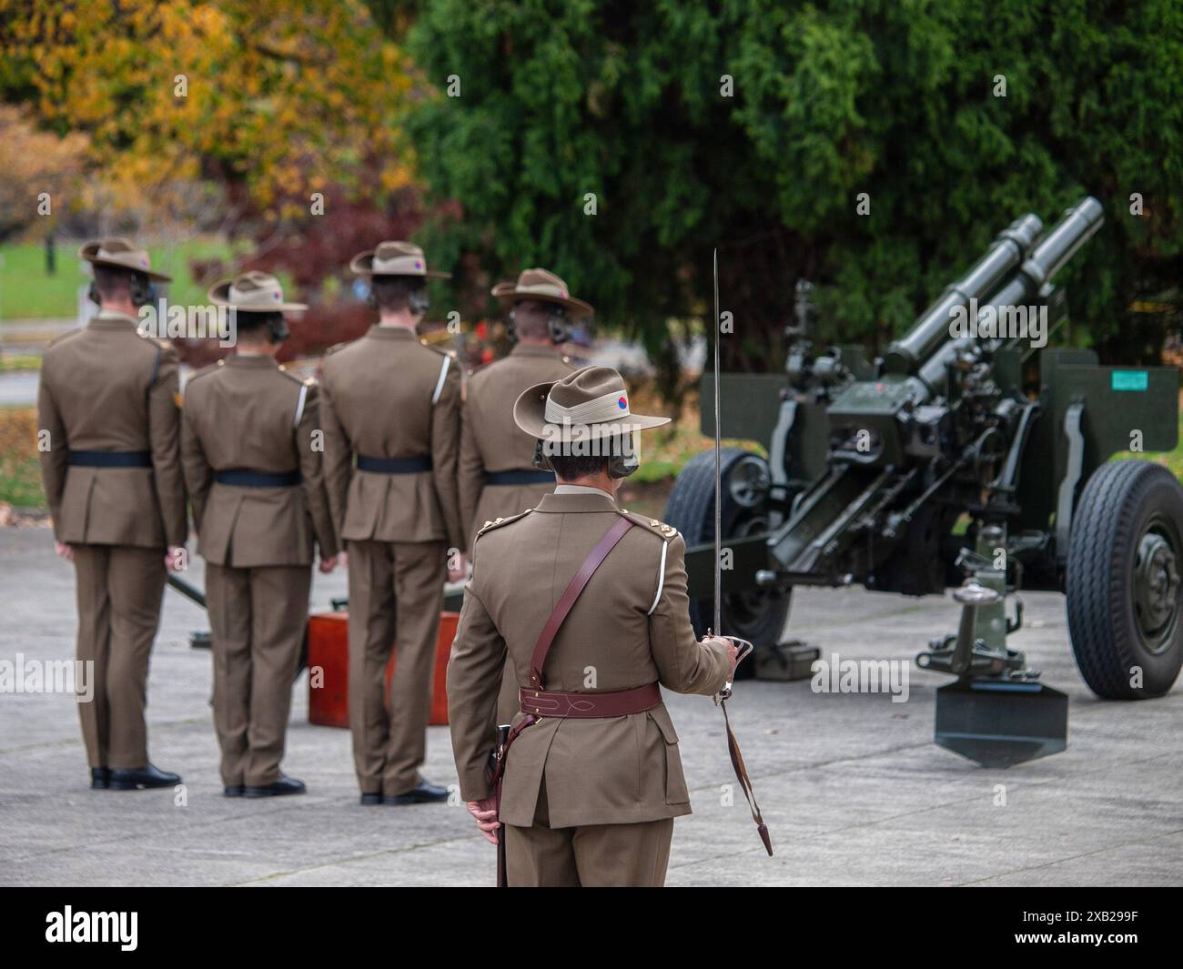 Army Reservists are seen at the Shrine of Remembrance forecourt for the ...