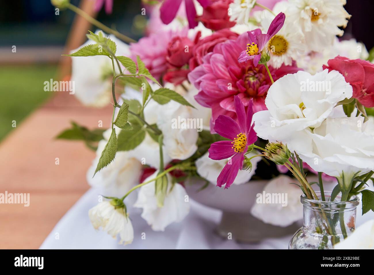Floral Elegant arrangement with rich colors and textures. Table setting ...