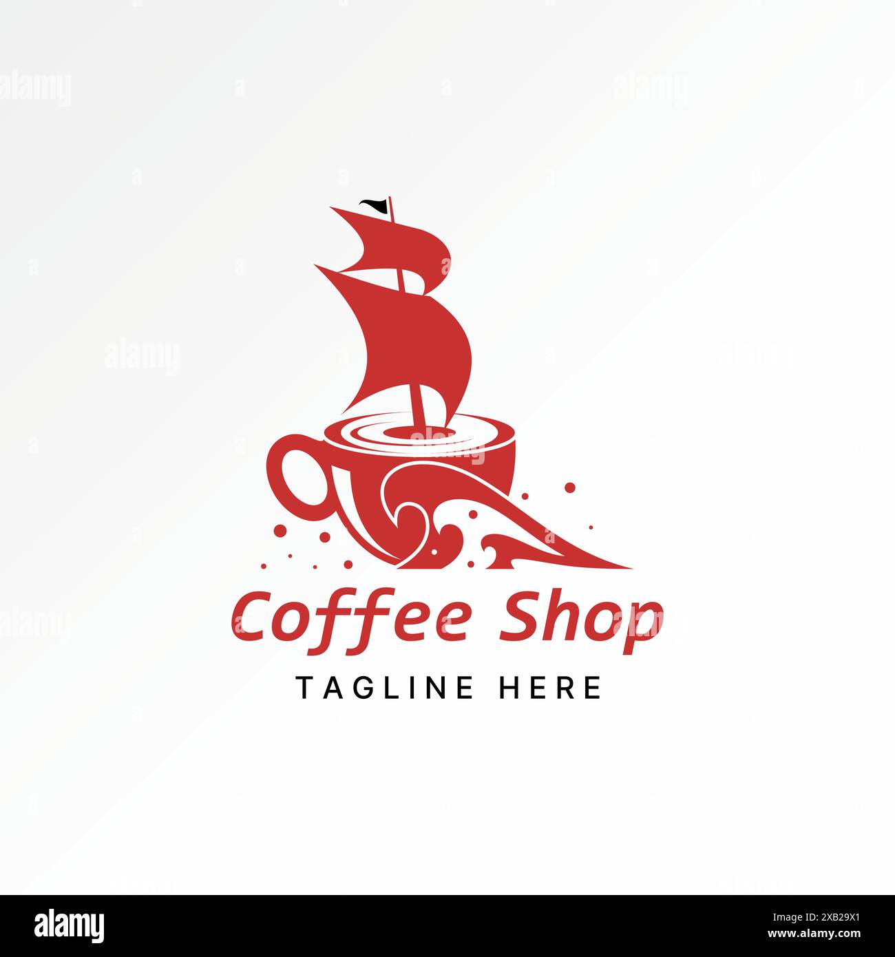 Logo design graphic concept creative premium vector stock unique abstract cup coffee shop ...