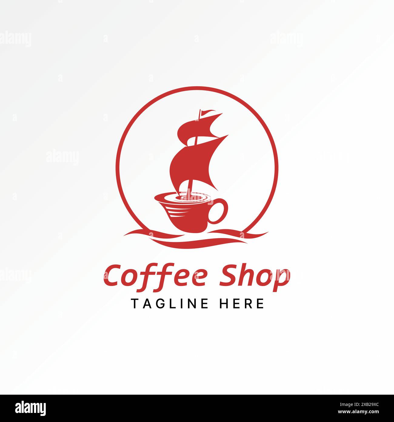 Logo design graphic concept creative premium vector stock abstract unique cup coffee shop ...