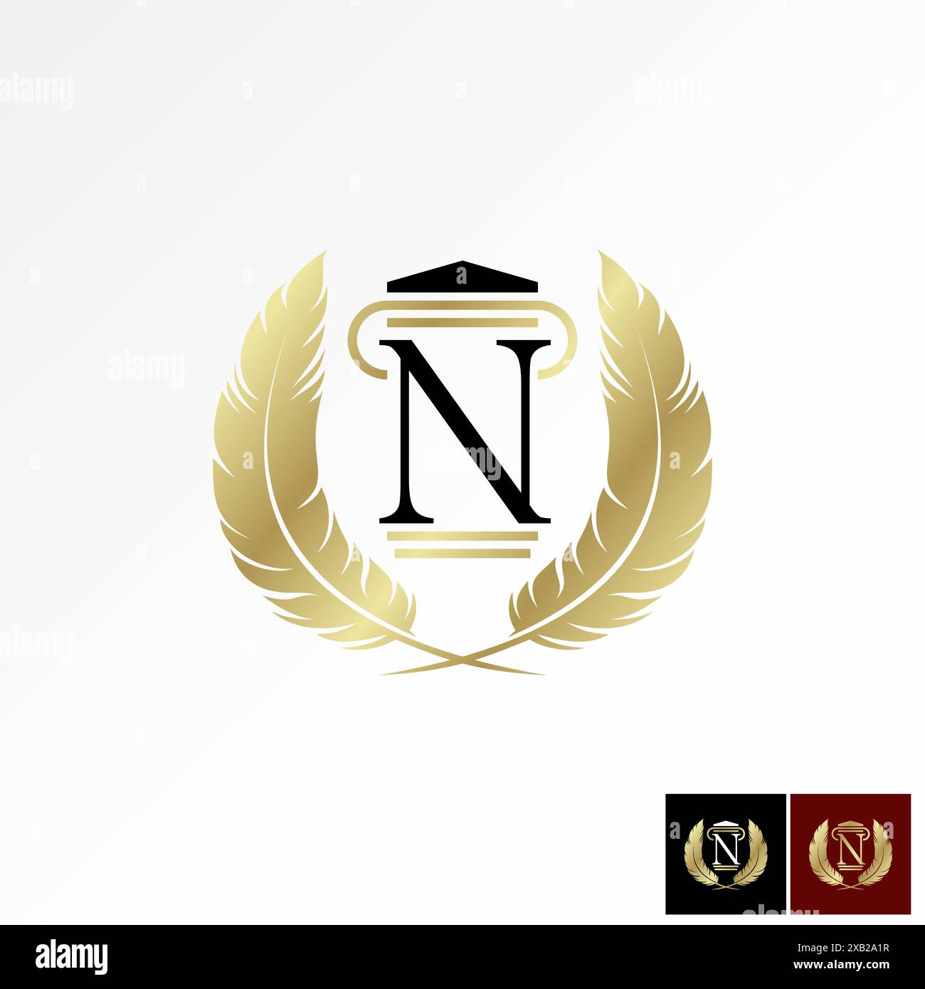 Logo design graphic concept creative premium vector stock initial N ...