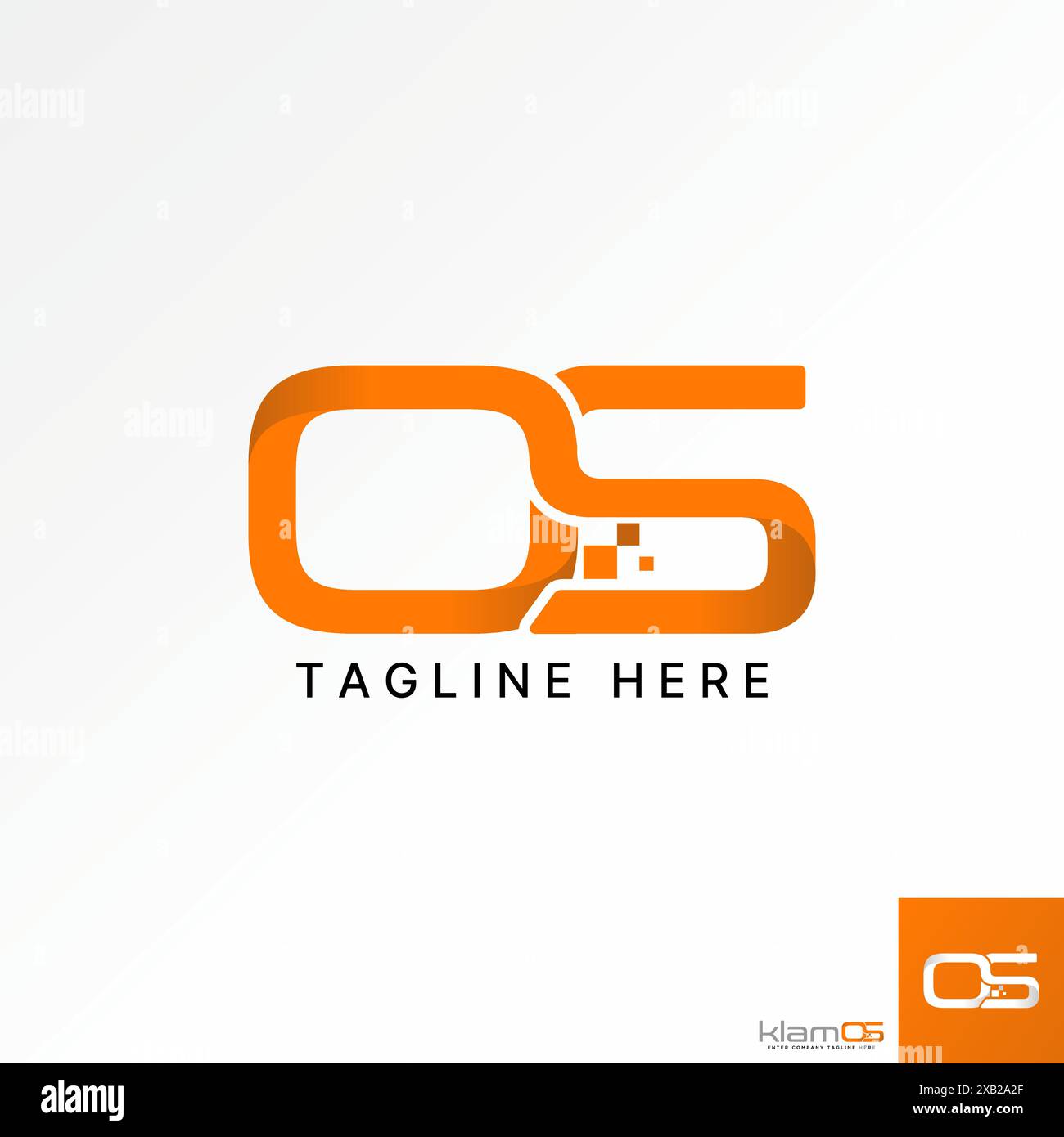 Logo design graphic concept creative premium vector stock initial OS line art cut font connect ...