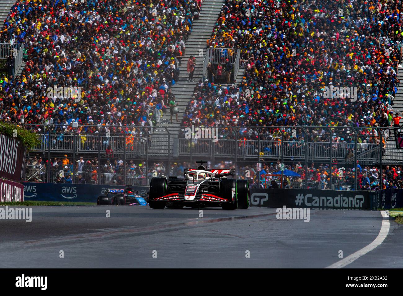 Montreal, Canada. 9 Jun, 2024. Kevin Magnussen of Danimark driving the (20) MoneyGram Haas F1 ...