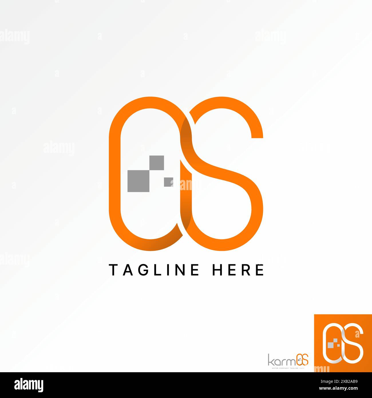 Logo design graphic concept creative premium vector stock initial OS cut line art font connect ...