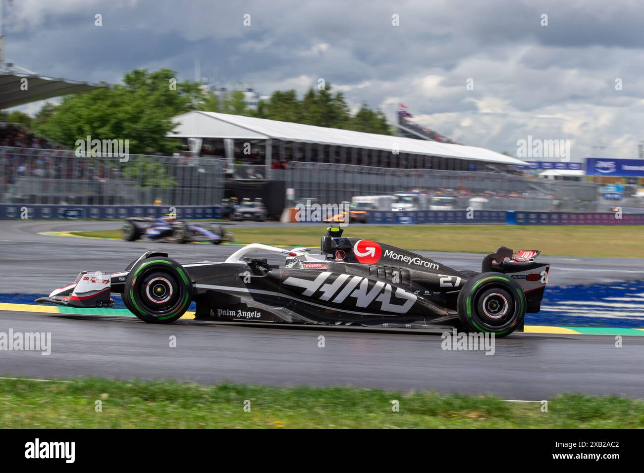 Montreal, Canada. 9 Jun, 2024. Nico Hulkemberg of Germany driving the (27) MoneyGram Haas F1 ...
