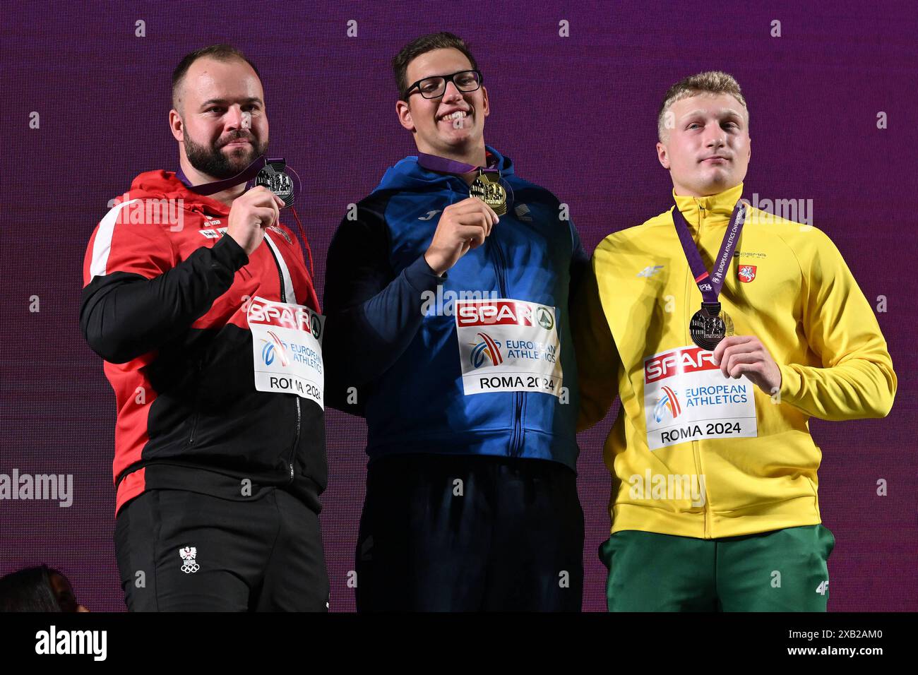 Lukas WEISsHAIDINGER, Kristjan ?EH and Mykolas ALEKNA during the Medal ...