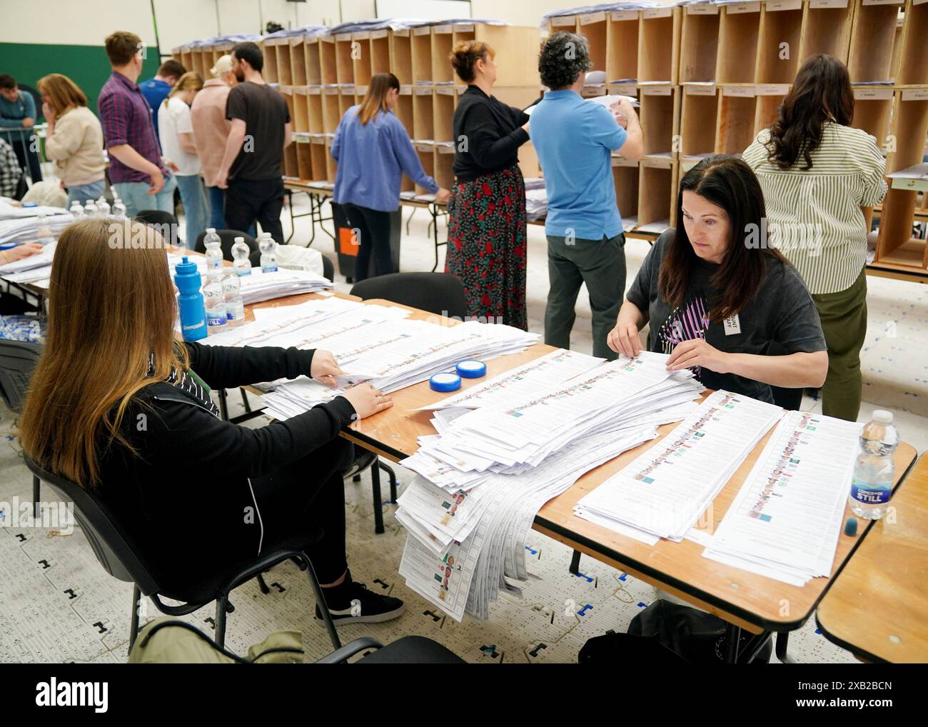 Count staff sort ballots at Nemo Rangers GAA club in Cork, Ireland ...