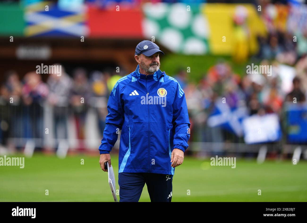 Scotland manager Steve Clarke during a training session at Stadion am ...