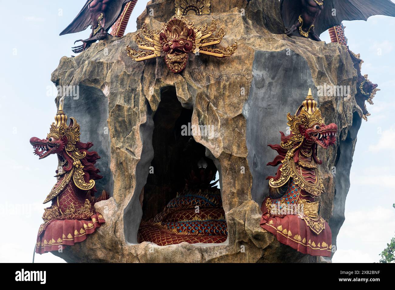 Pura Goa Lawah Temple with Bat Statue in Bali Stock Photo - Alamy
