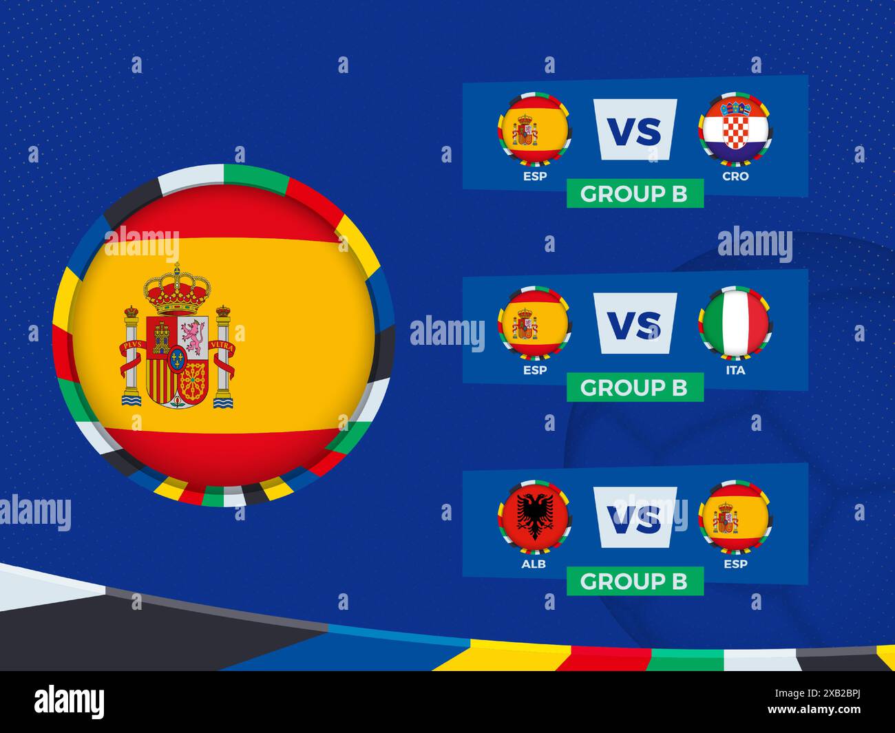 Spain Football Team Match Schedule in Group Stage. Vector template ...