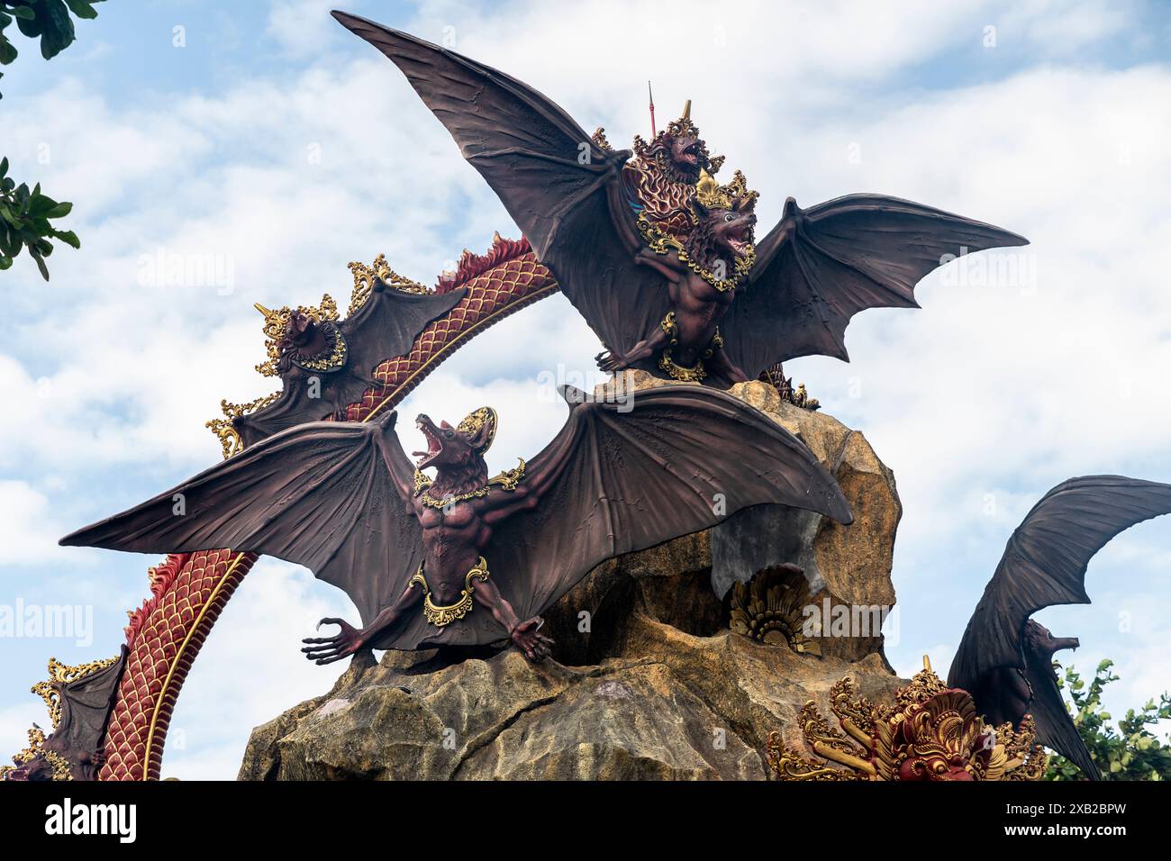 Pura Goa Lawah Temple with Bat Statue in Bali Stock Photo - Alamy