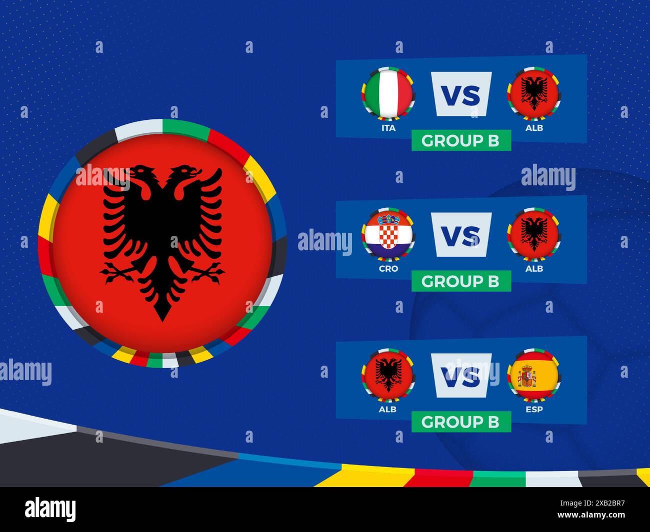 Albania Football Team Match Schedule in Group Stage. Vector template ...