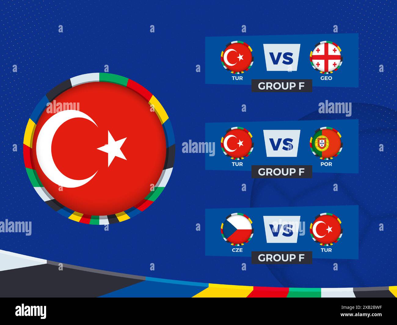 Turkey Football Team Match Schedule in Group Stage. Vector template ...