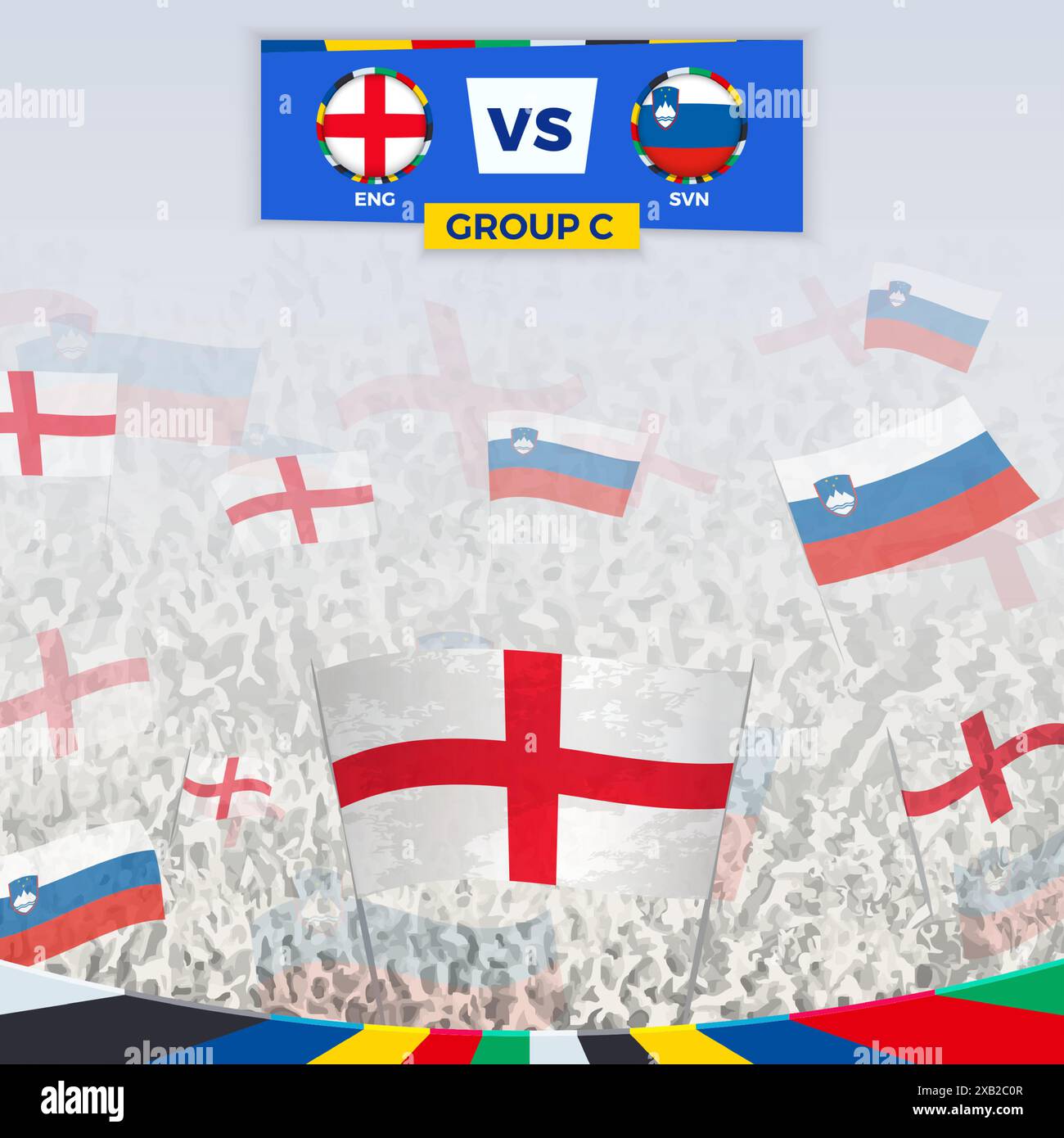 Euro flags football crowd Stock Vector Images - Alamy