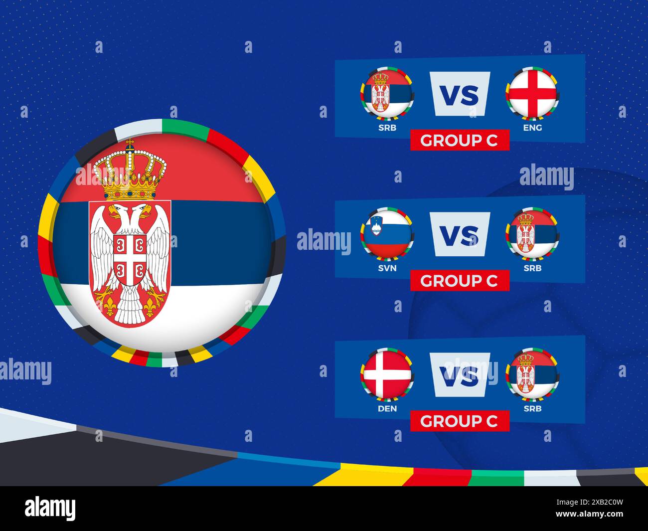 Serbia Football Team Match Schedule in Group Stage. Vector template ...