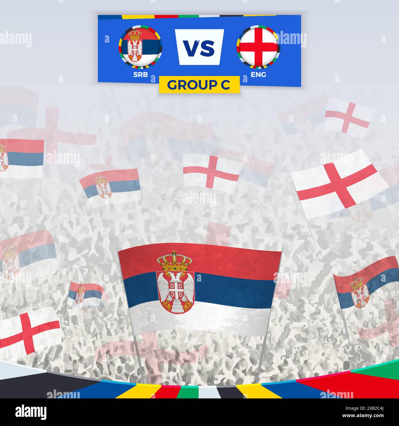 Euro flags football crowd Stock Vector Images - Alamy