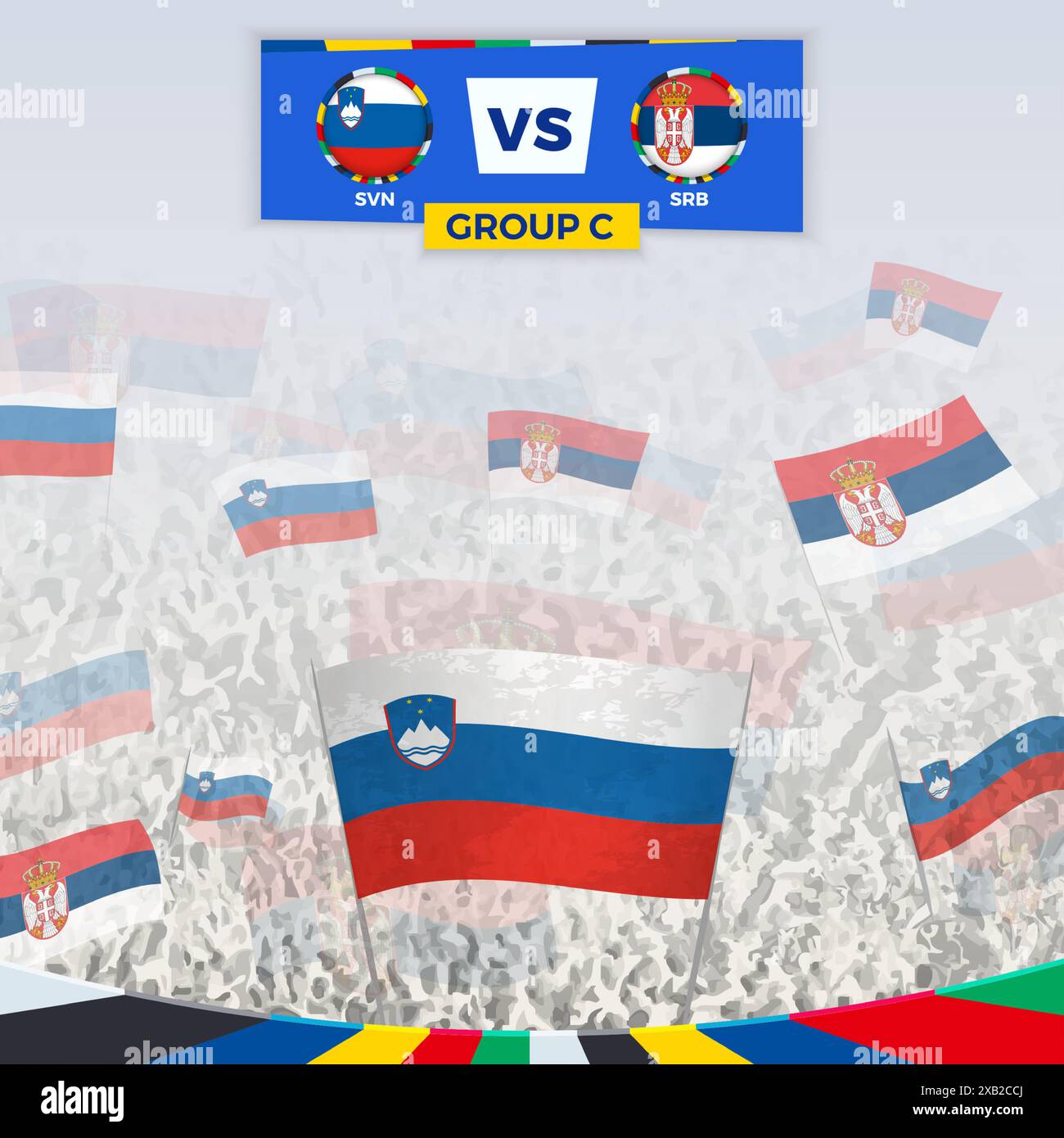 Euro flags football crowd Stock Vector Images - Alamy