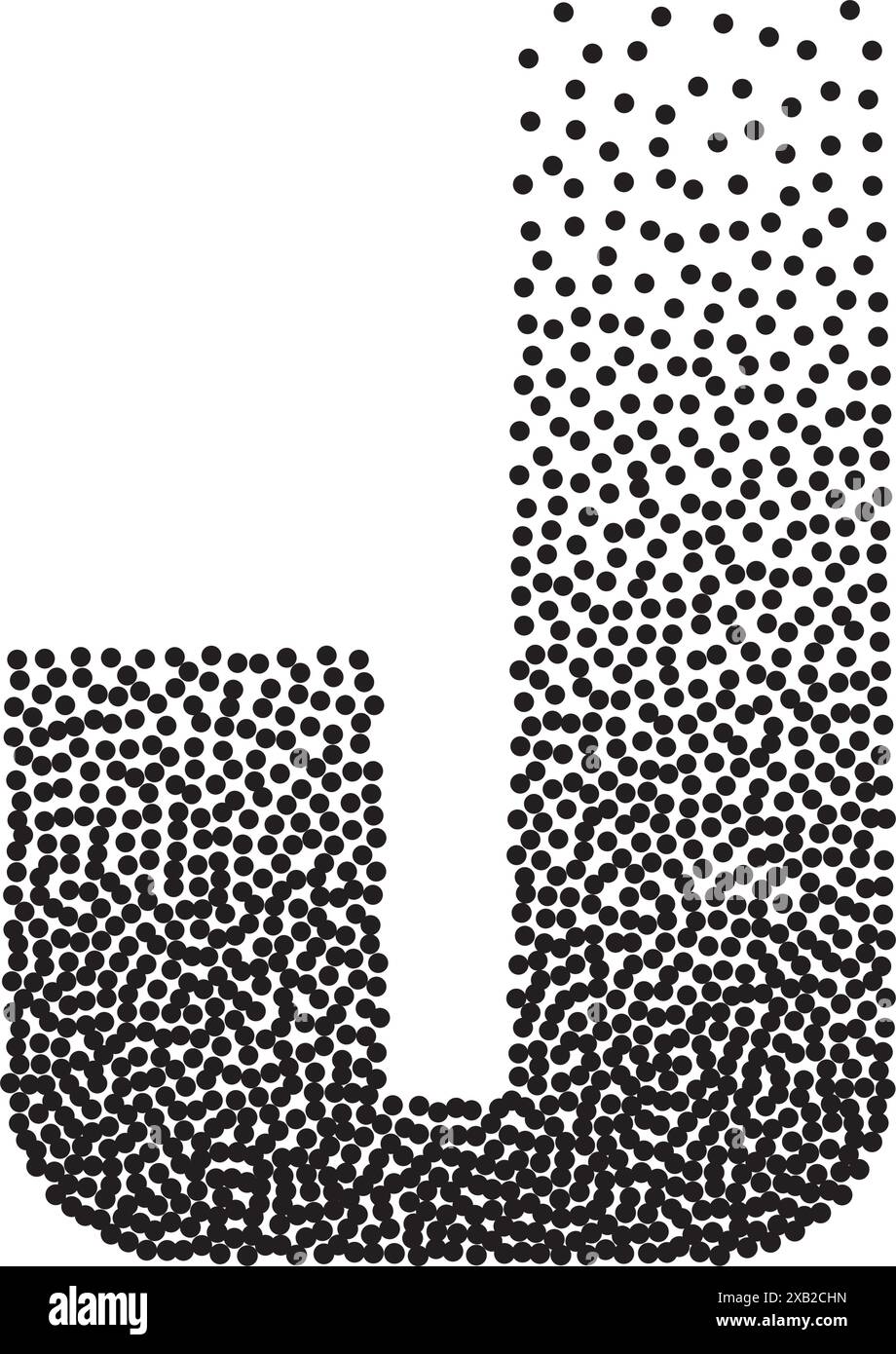Halftone gradient grain letter J. Vector stipple dotted textured font ...