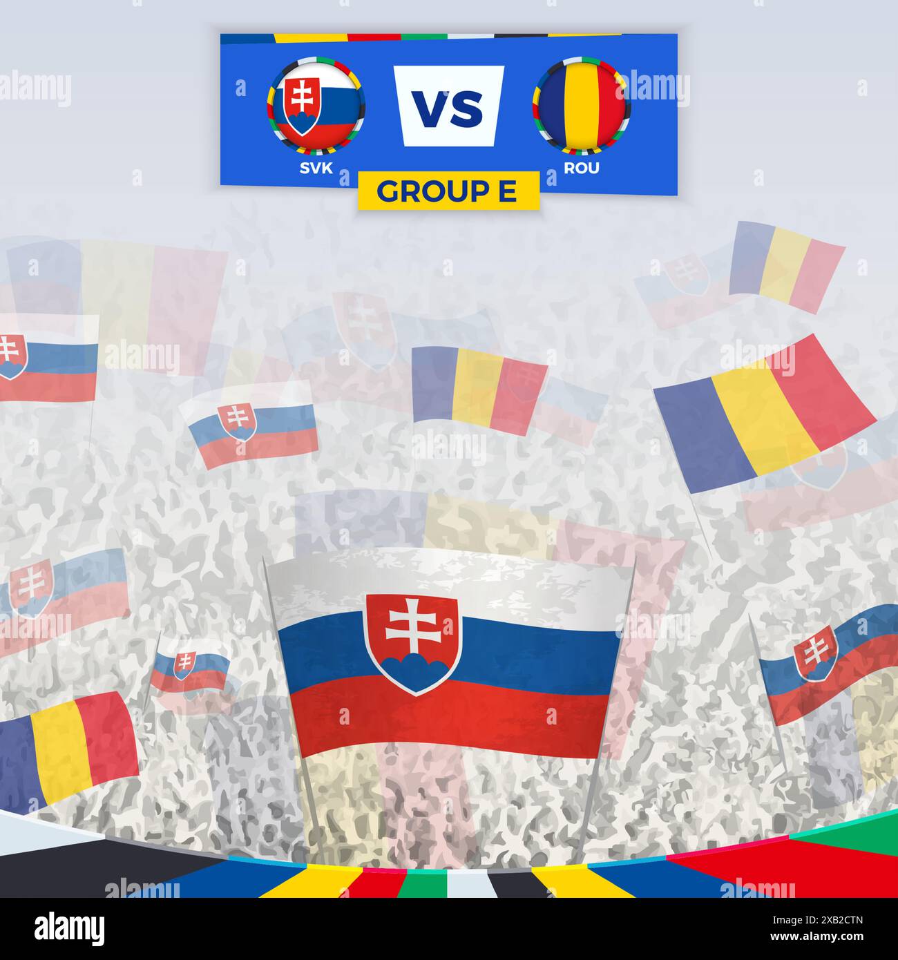 Football fans cheering with flags for the match between Slovakia and ...