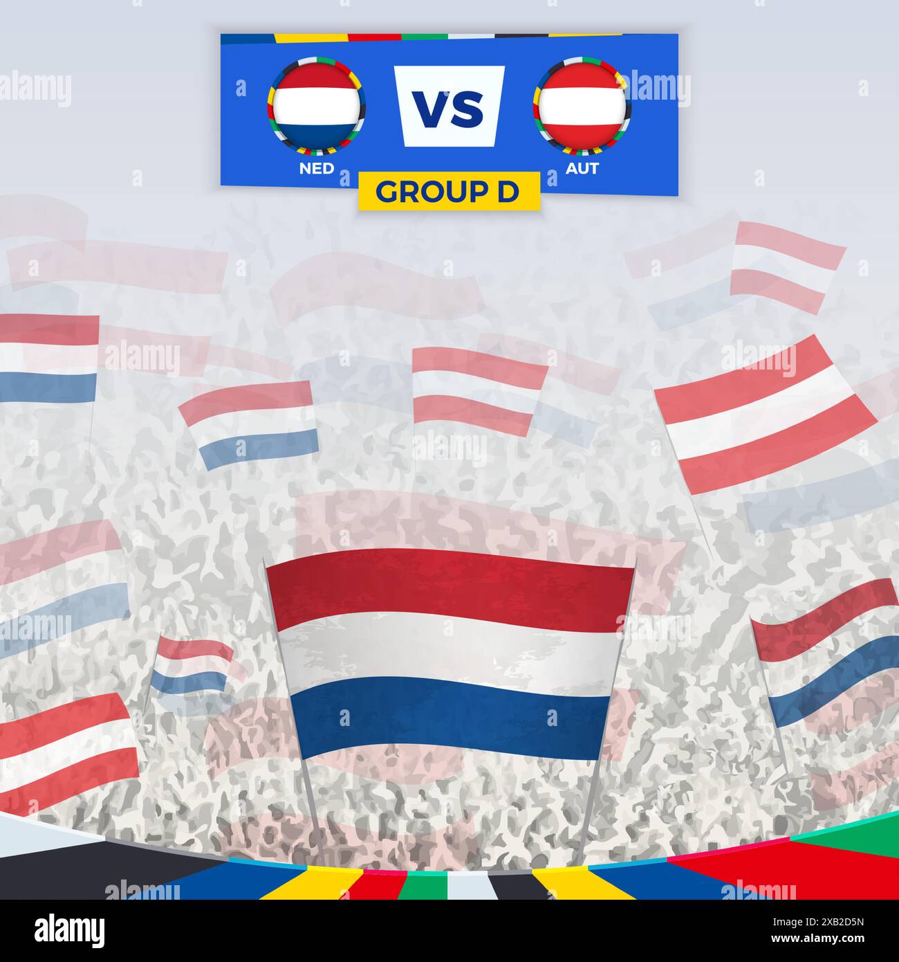 Euro flags football crowd Stock Vector Images - Alamy