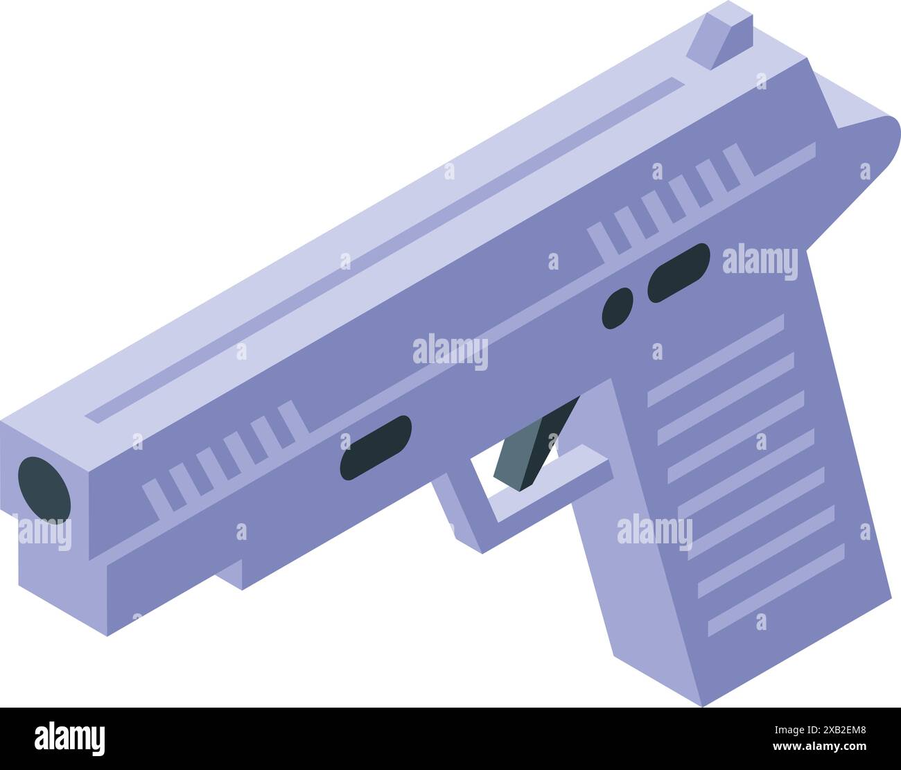 Modern pistol isolated on white background pointing right showing ...