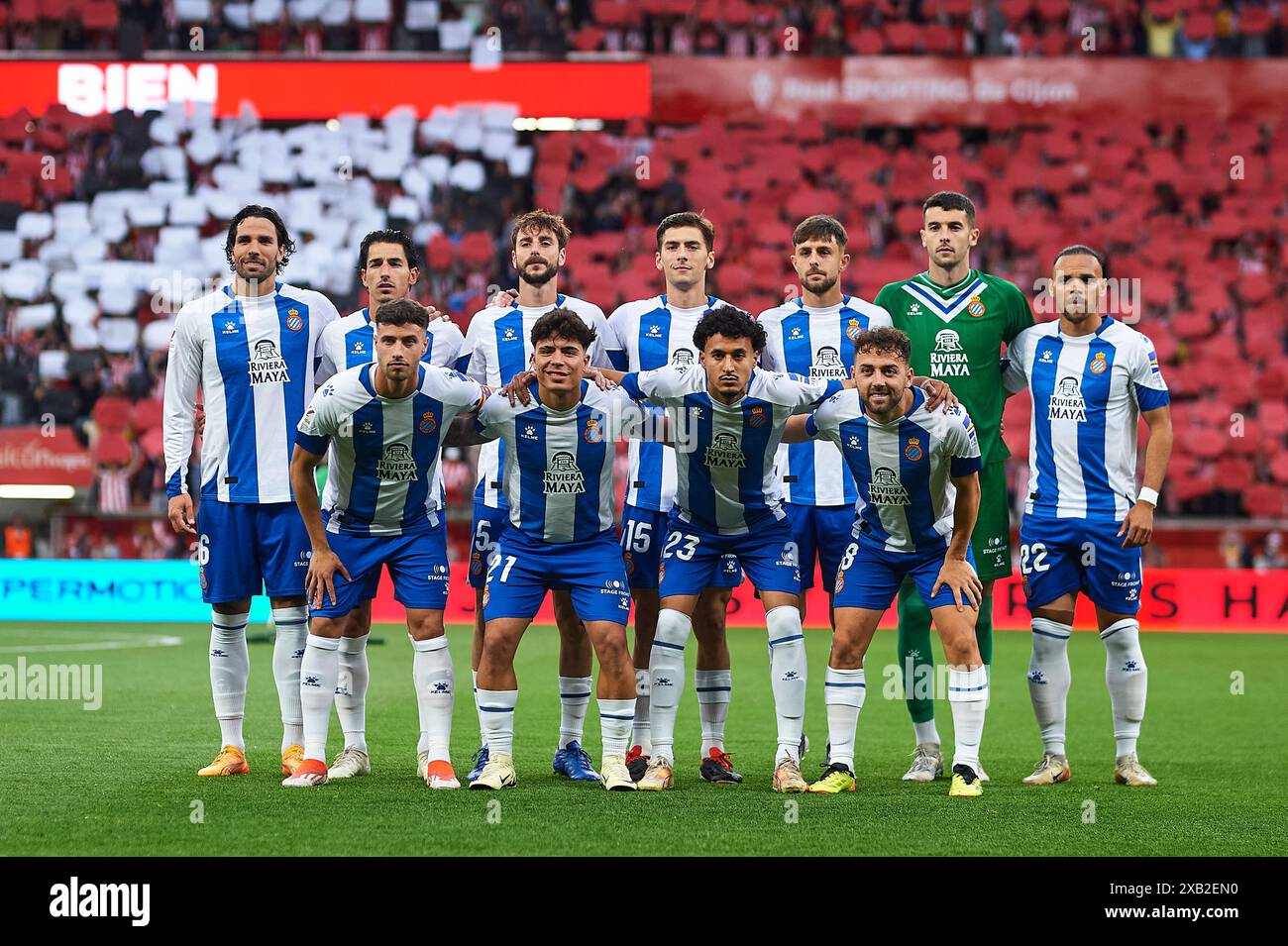Gijon, Spain. June 09, 2024. RCD Espanyol team group during the LaLiga ...