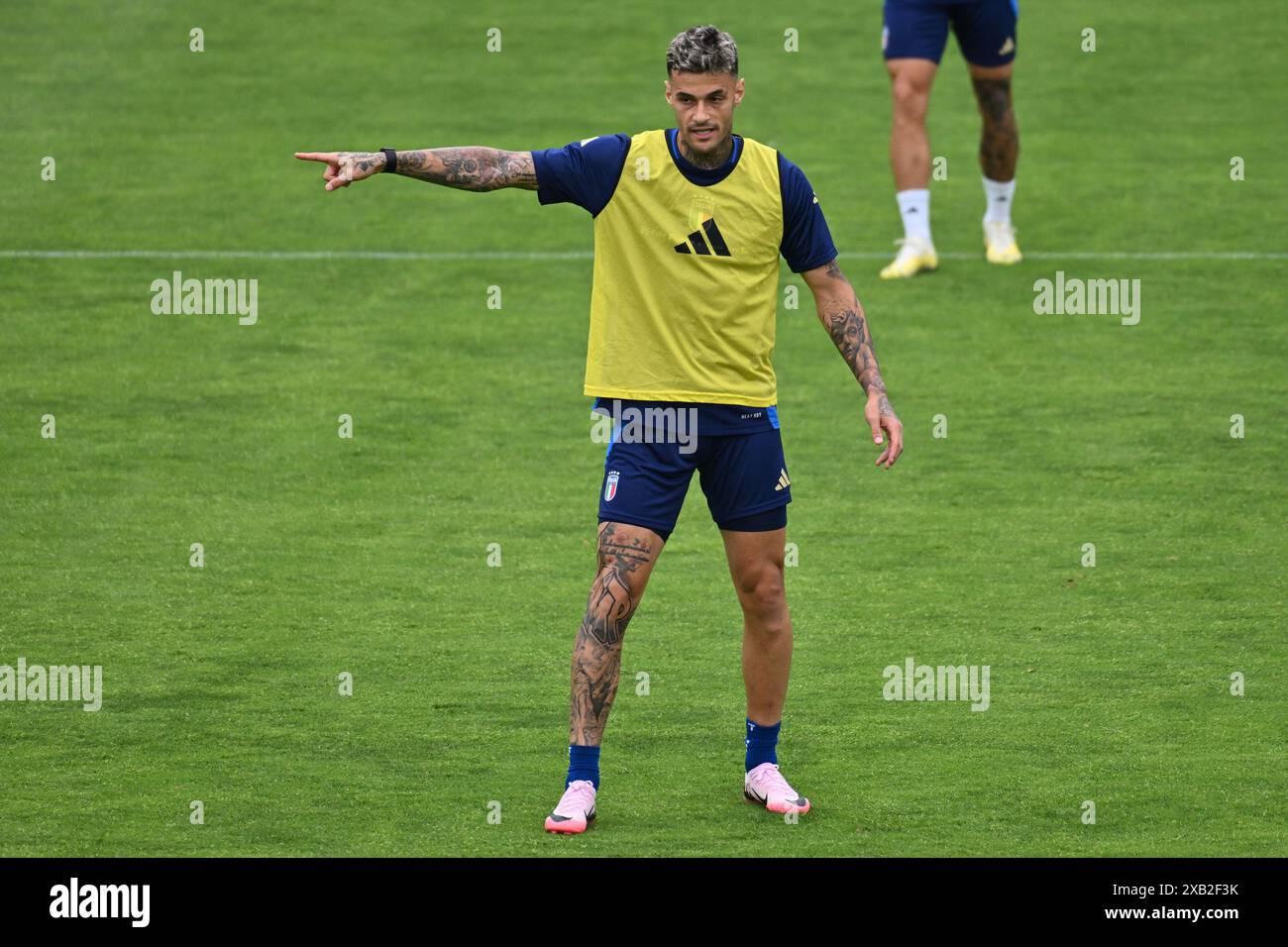 Italian player Gianluca Scamacca during Italy training session, UEFA ...